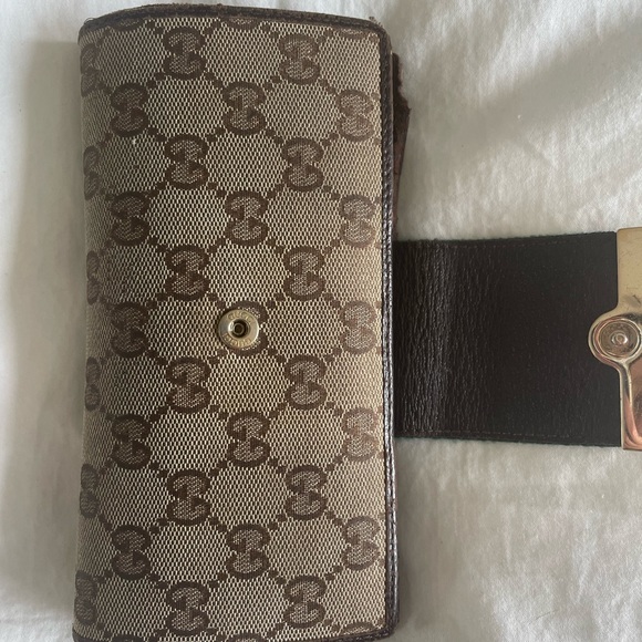 Gucci | Bags | Gucci Long Wallet With Snap Closure Lays Flat | Poshmark